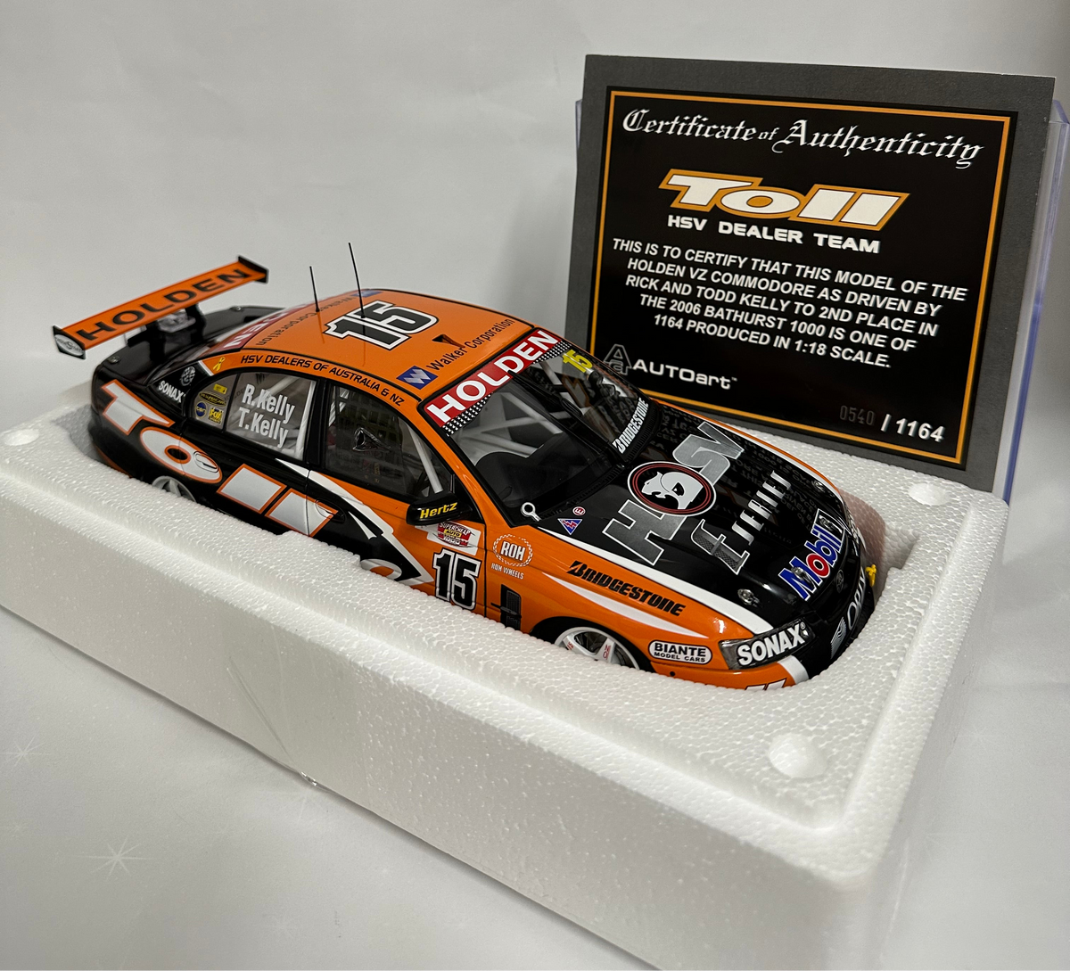 1:18 2006 Bathurst 2nd Place VZ Commodore Rick Kelly & Todd Kelly TOLL ...