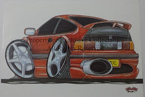 Cartoon Honda CRX VTEC A3 Poster – Exclusive Collectables