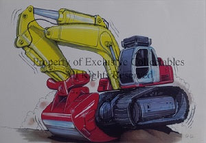 Cartoon Earthmoving Equipment A3 Poster – Exclusive Collectables