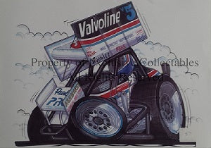 Cartoon Valvoline Sprint Car A3 Poster – Exclusive Collectables